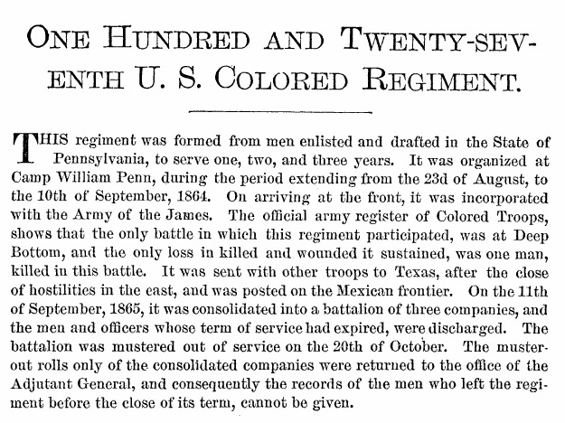 127th USCT Regiment | Pennsylvania Grand Review