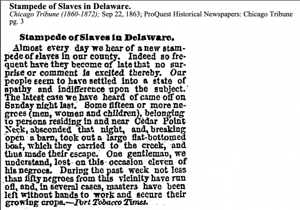 1863-09-22 Chicago IL Chicago Tribune – Delaware Stampede p.3 [HN ...